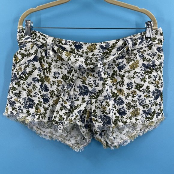 Jolt | Shorts | Jolt Linen Blend Womens 13 Cottage Core Floral Raw Hem ...